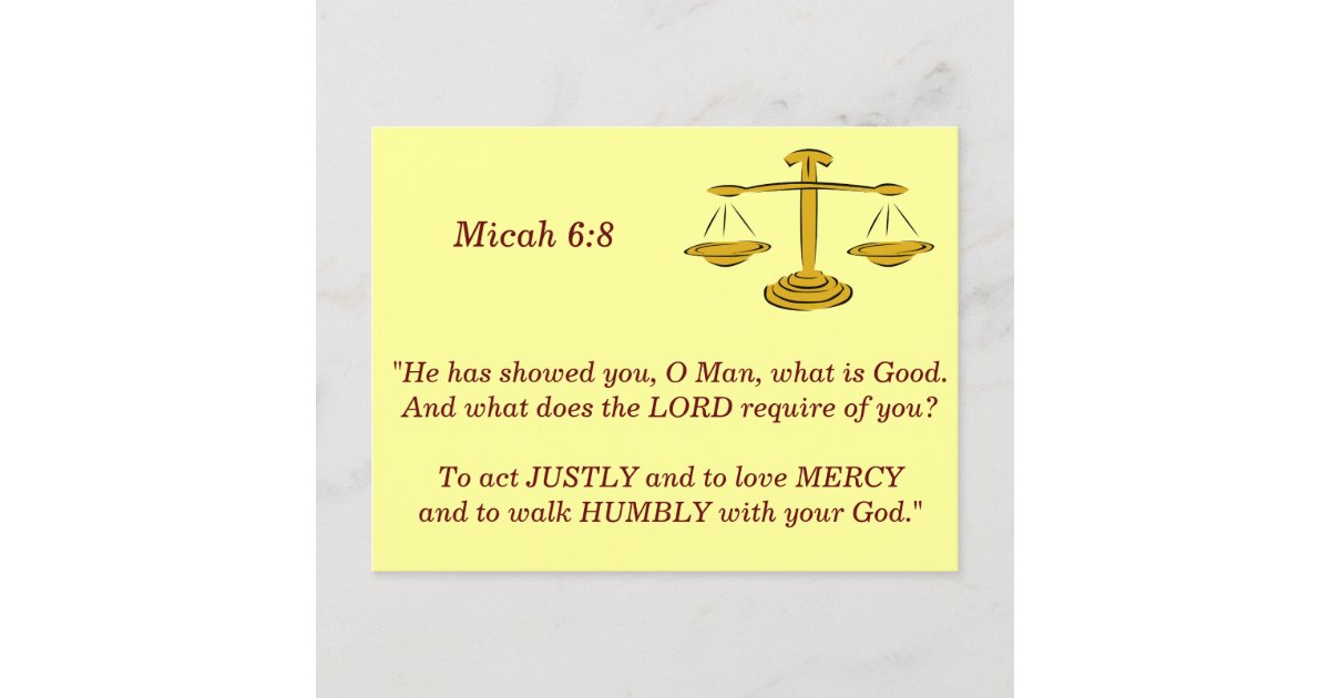 Micah 6 8 Scripture Memory Card | Zazzle