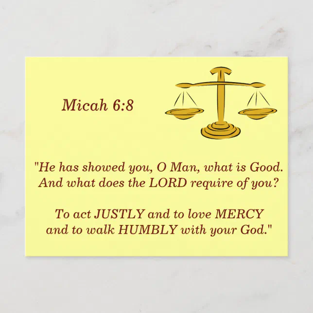 Micah 6 8 Scripture Memory Card | Zazzle