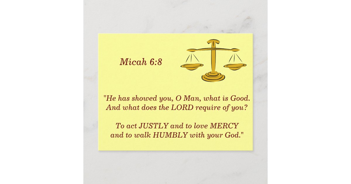Micah 6 8 Scripture Memory Card | Zazzle