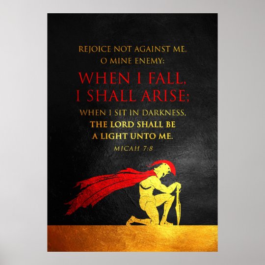 Micah 7:8 Bible Verse Poster | Zazzle.com