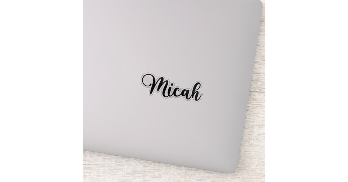 Micah Name - Handwritten Calligraphy Sticker | Zazzle
