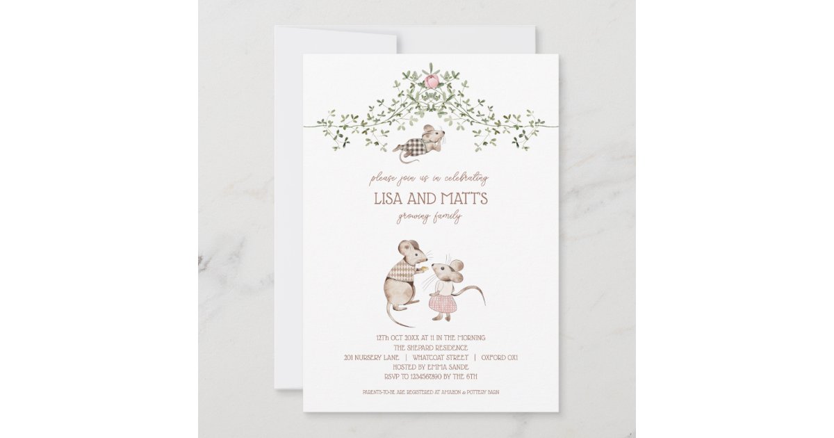 Mice Baby Shower Invitation | Zazzle