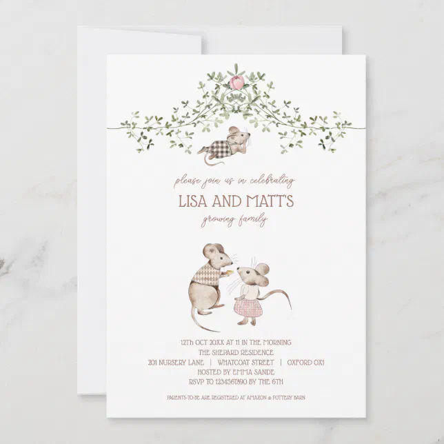 Mice Baby Shower Invitation | Zazzle