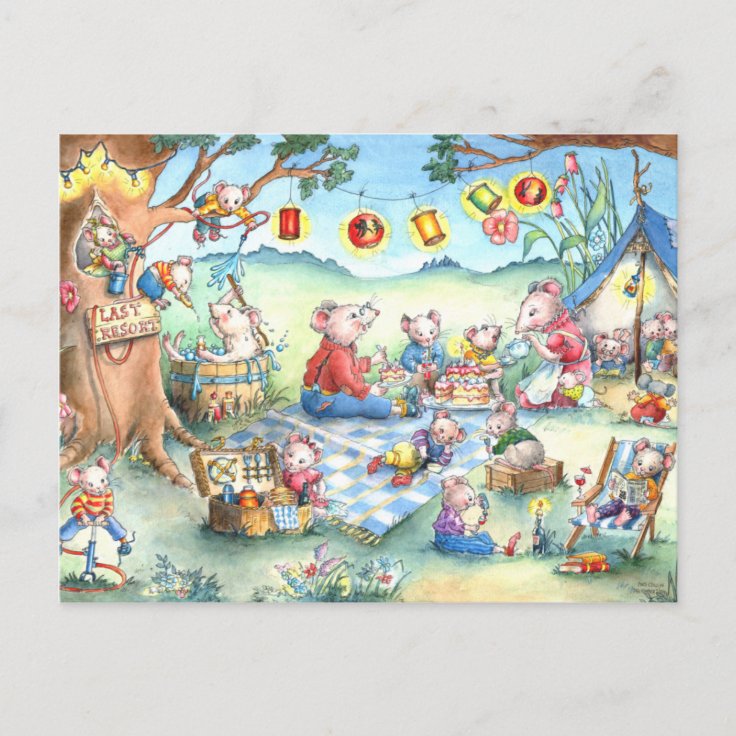 Mice Picknick Postcard | Zazzle
