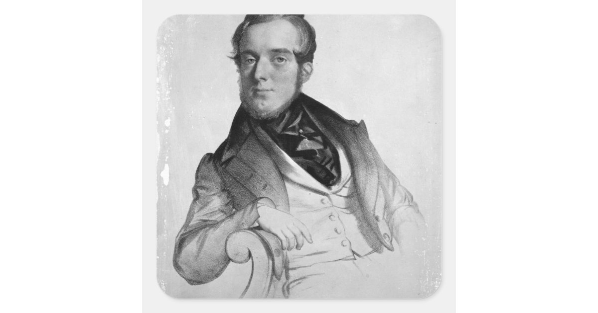 Michael Balfe, engraved by the artist Square Sticker | Zazzle