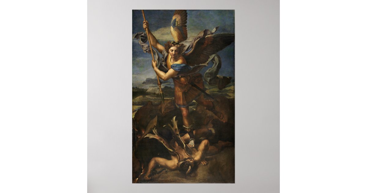 Michael defeats Satan Poster | Zazzle