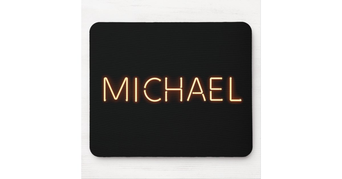 Michael Name in Glowing Neon Lights Mouse Pad | Zazzle