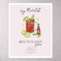 Michelada Station | Watercolor Signature Drink Poster | Zazzle