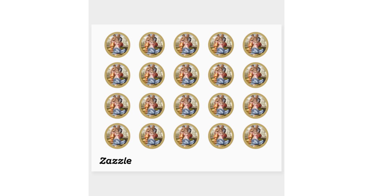 Michelangelo 1507 HOLY FAMILY Classic Round Sticker | Zazzle