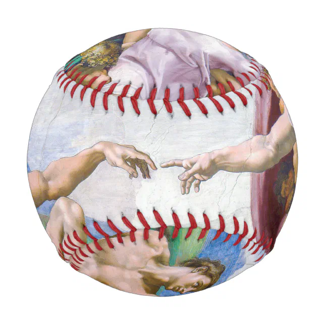 Michelangelo - Creation of Adam Isolated Baseball | Zazzle