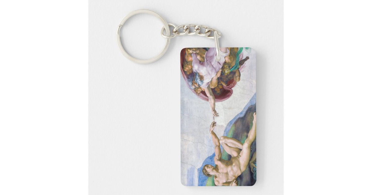 Michelangelo - Creation of Adam Isolated Keychain | Zazzle
