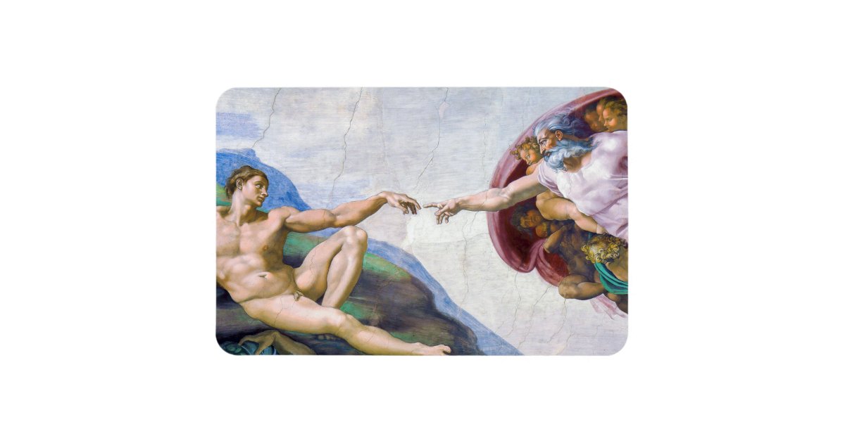 Michelangelo Creation Of Adam Isolated Magnet Zazzle