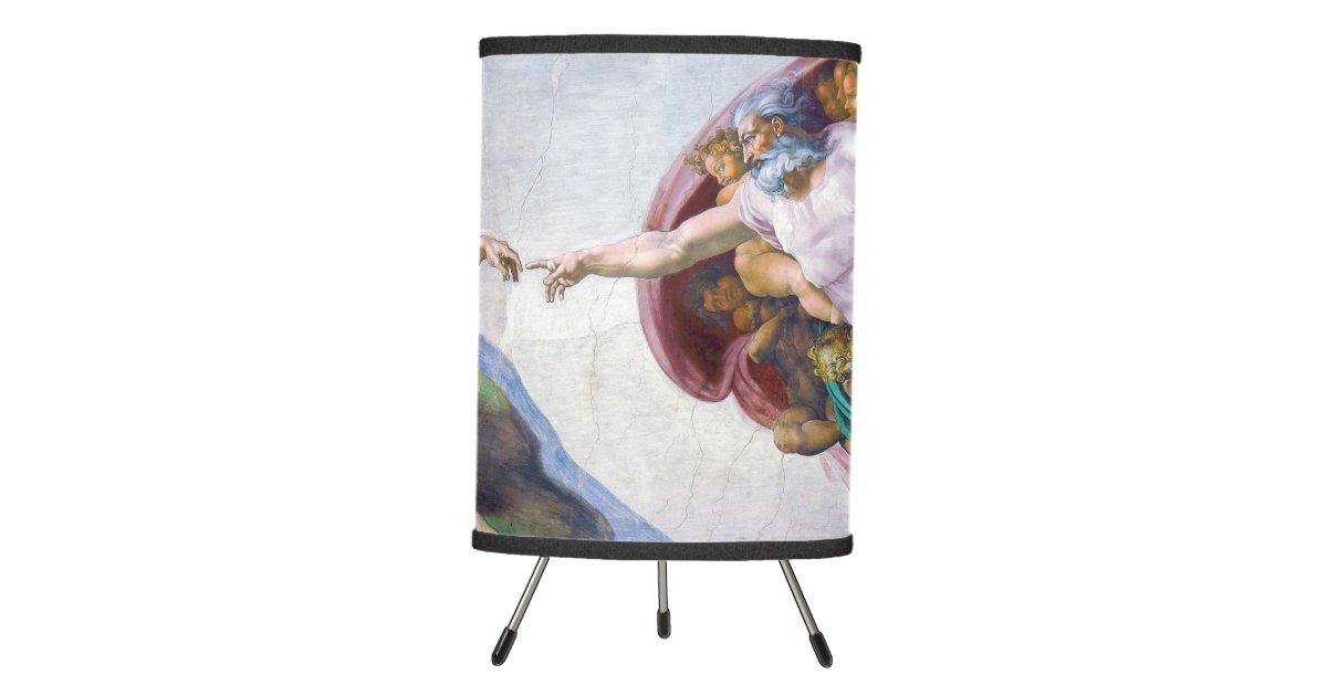 Michelangelo - Creation of Adam Isolated Tripod Lamp | Zazzle