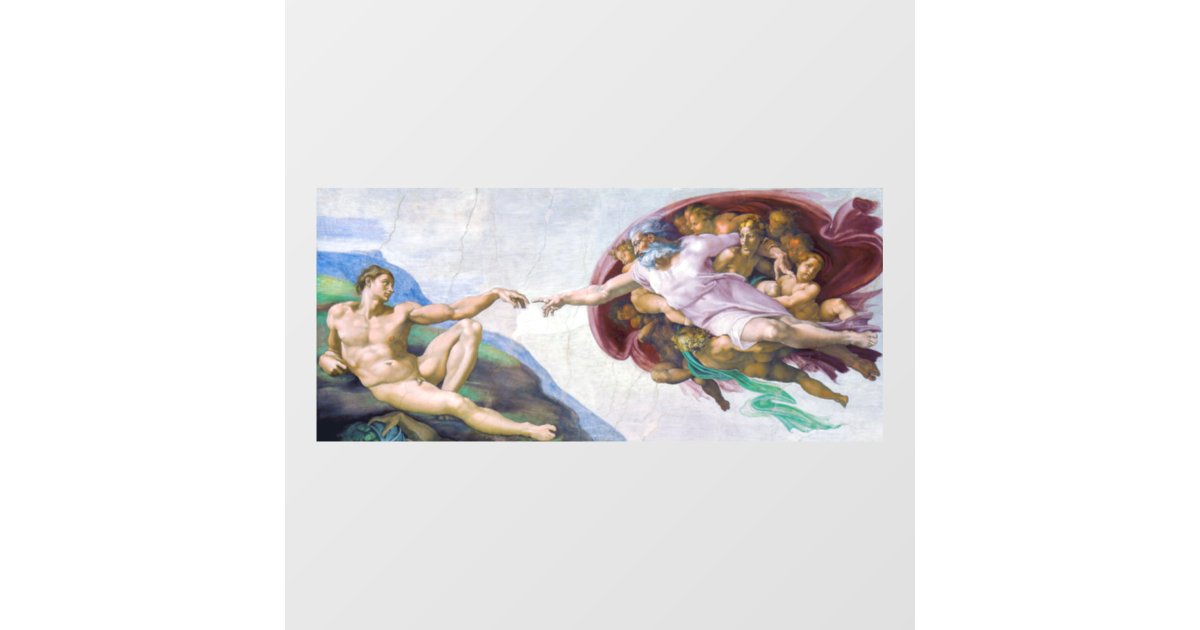 Michelangelo - Creation of Adam Isolated Wall Decal | Zazzle