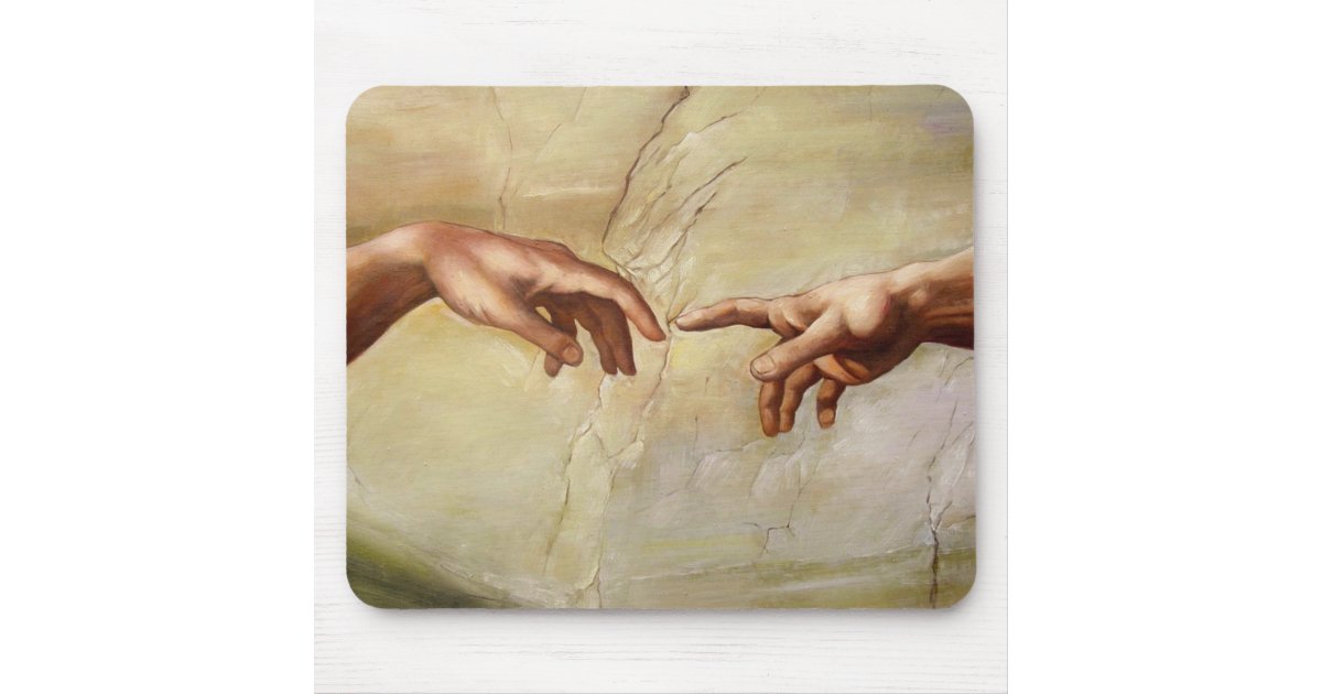 Michelangelo Creation of Adam Sistine Chapel Mouse Pad | Zazzle