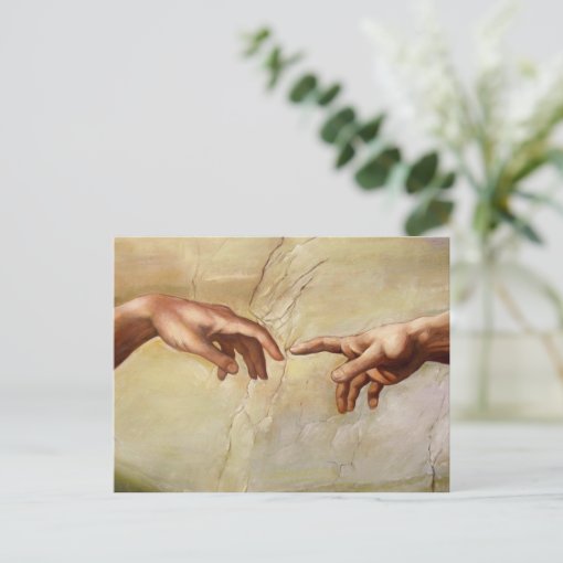 Michelangelo Creation of Adam Sistine Chapel Postcard | Zazzle