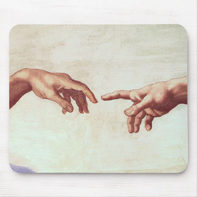 Michelangelo Hands Mouse Pad | Zazzle
