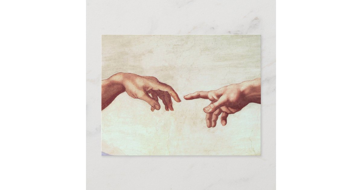 Michelangelo Hands Postcard | Zazzle