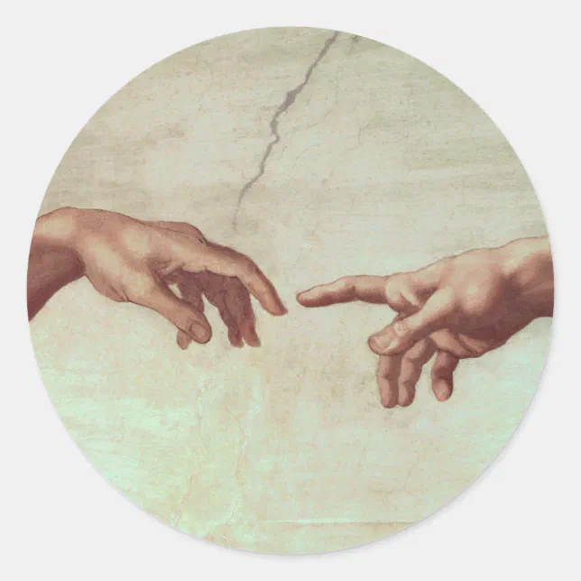 Michelangelo Hands Sticker | Zazzle