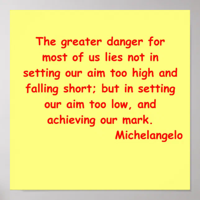 michelangelo quote poster | Zazzle
