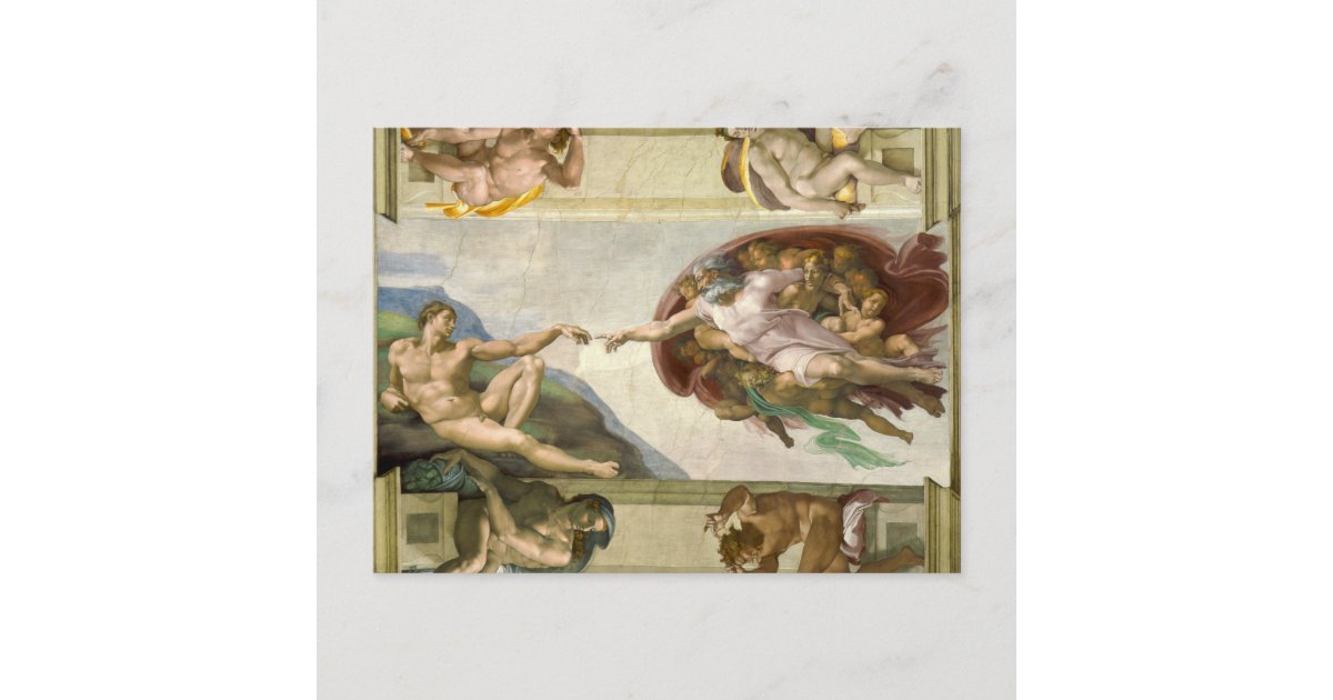 Michelangelo's Creation of Man (Creation of Adam) Postcard | Zazzle