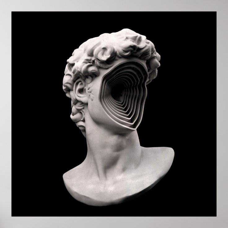 Michelangelo's David classical bust head Poster | Zazzle
