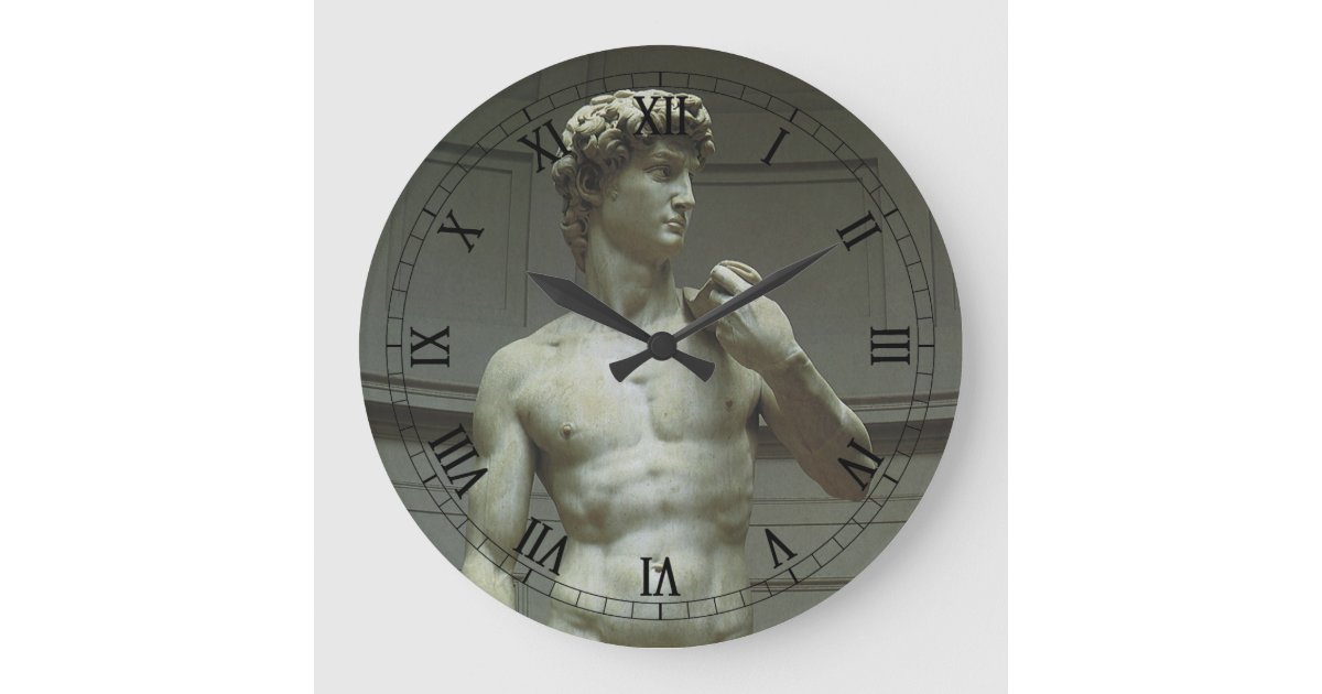 Michelangelo's Statue of David Large Clock | Zazzle