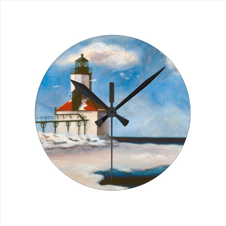 Michigan City Lighthouse Wall Clock | Zazzle