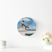 Michigan City Lighthouse Wall Clock | Zazzle