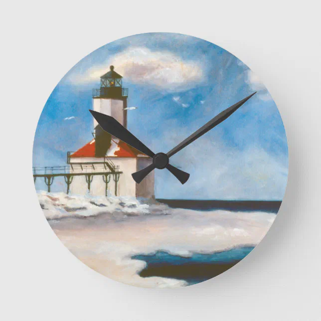Michigan City Lighthouse Wall Clock | Zazzle