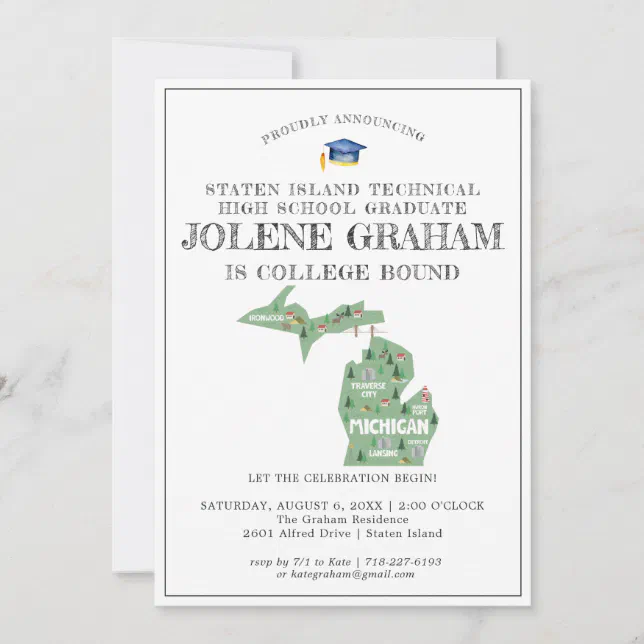 Michigan | College Bound Graduation Party | Zazzle