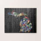 Michigan Counties License Plate Map Puzzle | Zazzle