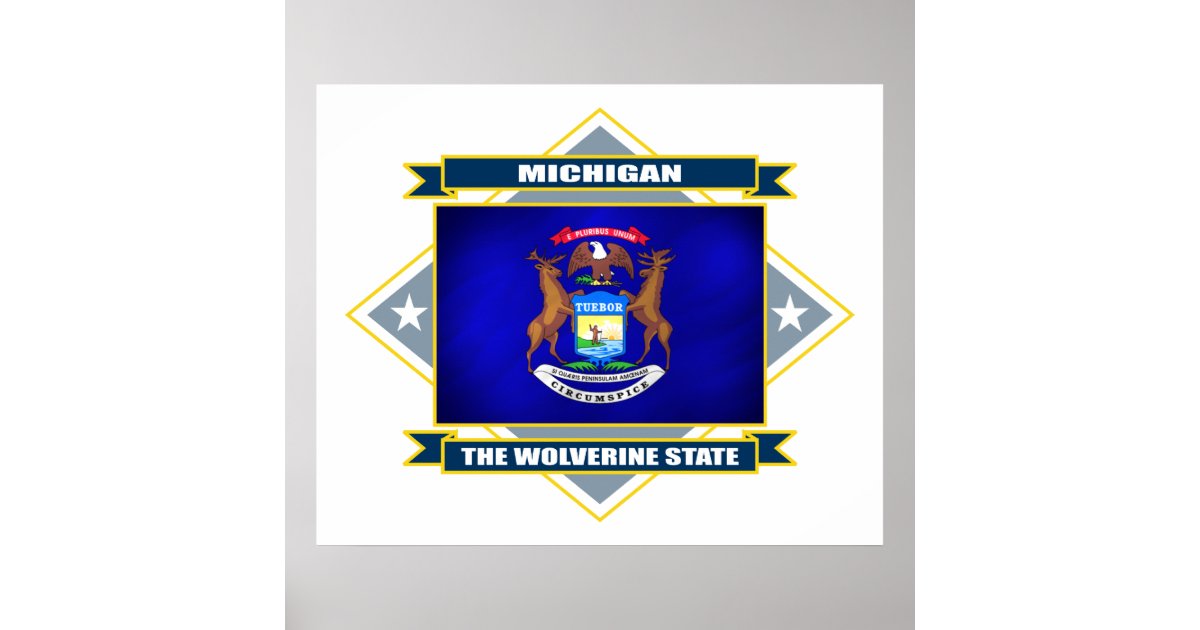 Michigan Diamond Poster | Zazzle