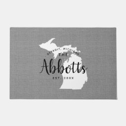 Michigan Family Monogram State Doormat | Zazzle