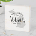 Michigan Family Monogram State Map Wooden Box Sign | Zazzle