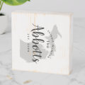 Michigan Family Monogram State Map Wooden Box Sign | Zazzle