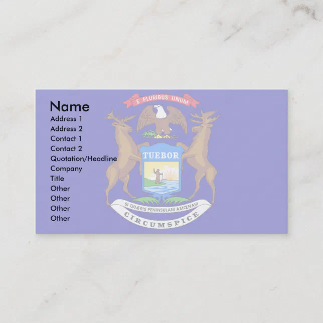 Michigan Flag Business Card | Zazzle