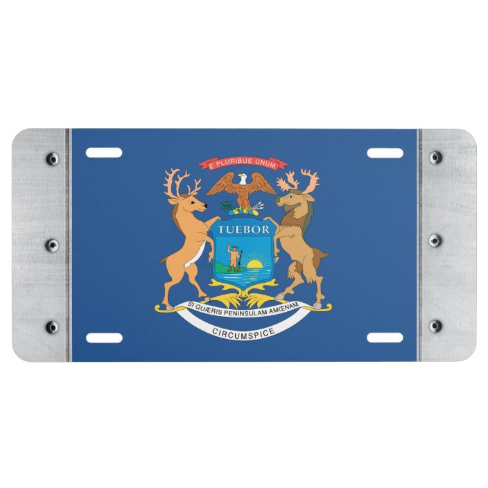 MICHIGAN Flag - License Plate | Zazzle
