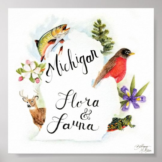 "Michigan Flora & Fauna" Print | Zazzle.com