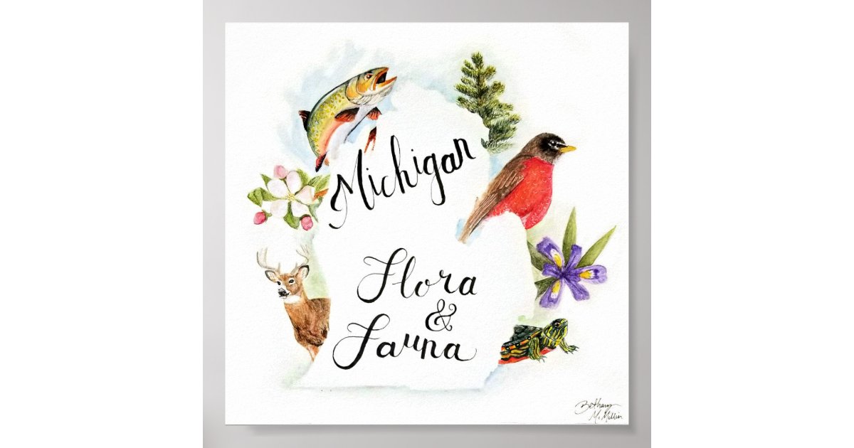 "Michigan Flora & Fauna" Print | Zazzle