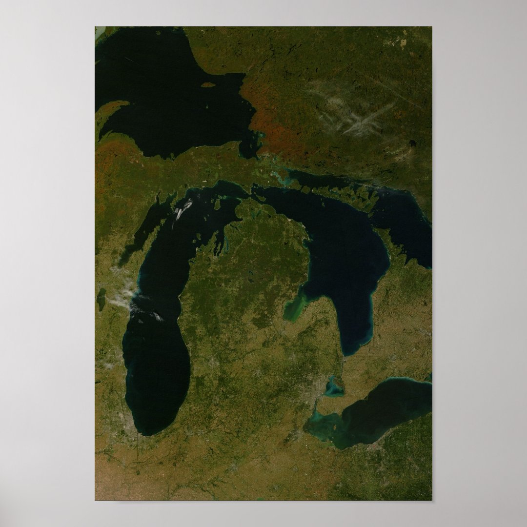 Michigan from Space Poster | Zazzle