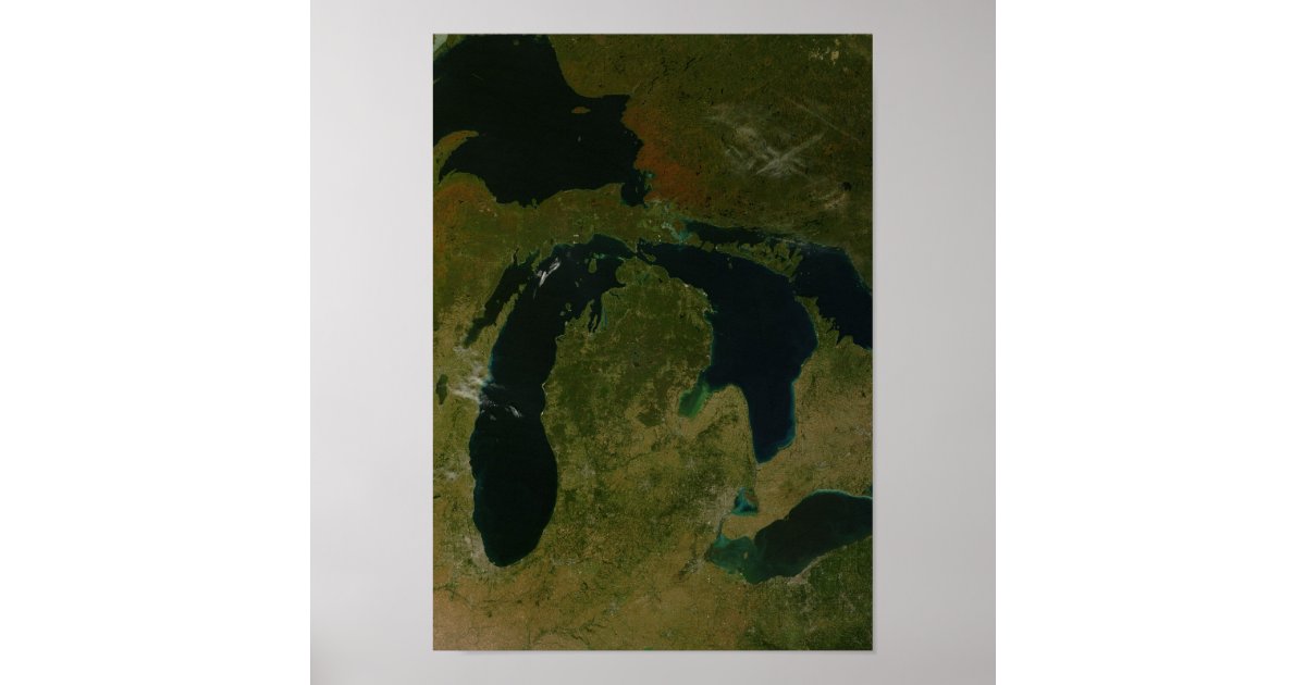 Michigan from Space Poster | Zazzle