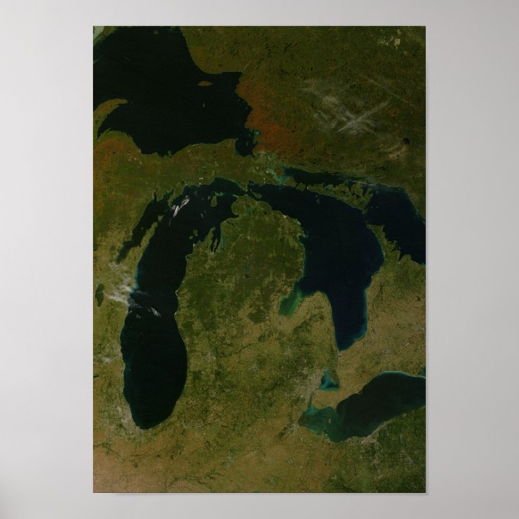 Michigan from Space Poster | Zazzle