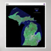 Michigan From Space Poster | Zazzle