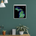 Michigan From Space Poster | Zazzle