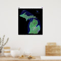 Michigan From Space Poster | Zazzle
