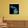 Michigan From Space Poster | Zazzle