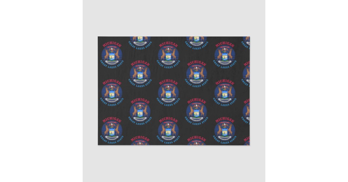 MICHIGAN GREAT LAKES STATE FLAG TISSUE PAPER | Zazzle