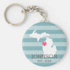 Michigan State Map with Custom Love Heart and Name Keychain | Zazzle.com