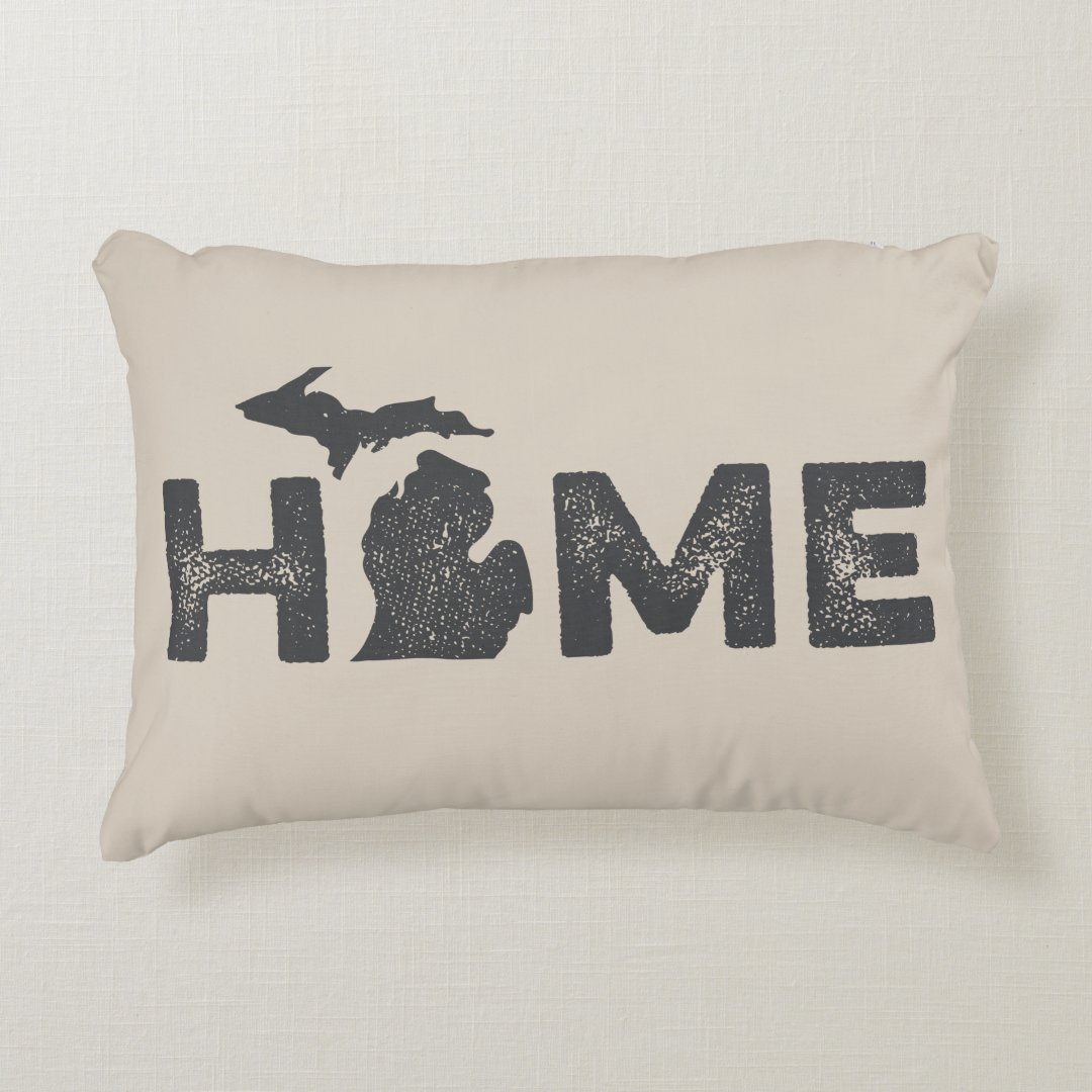 Michigan Home State Love Pillow | Zazzle